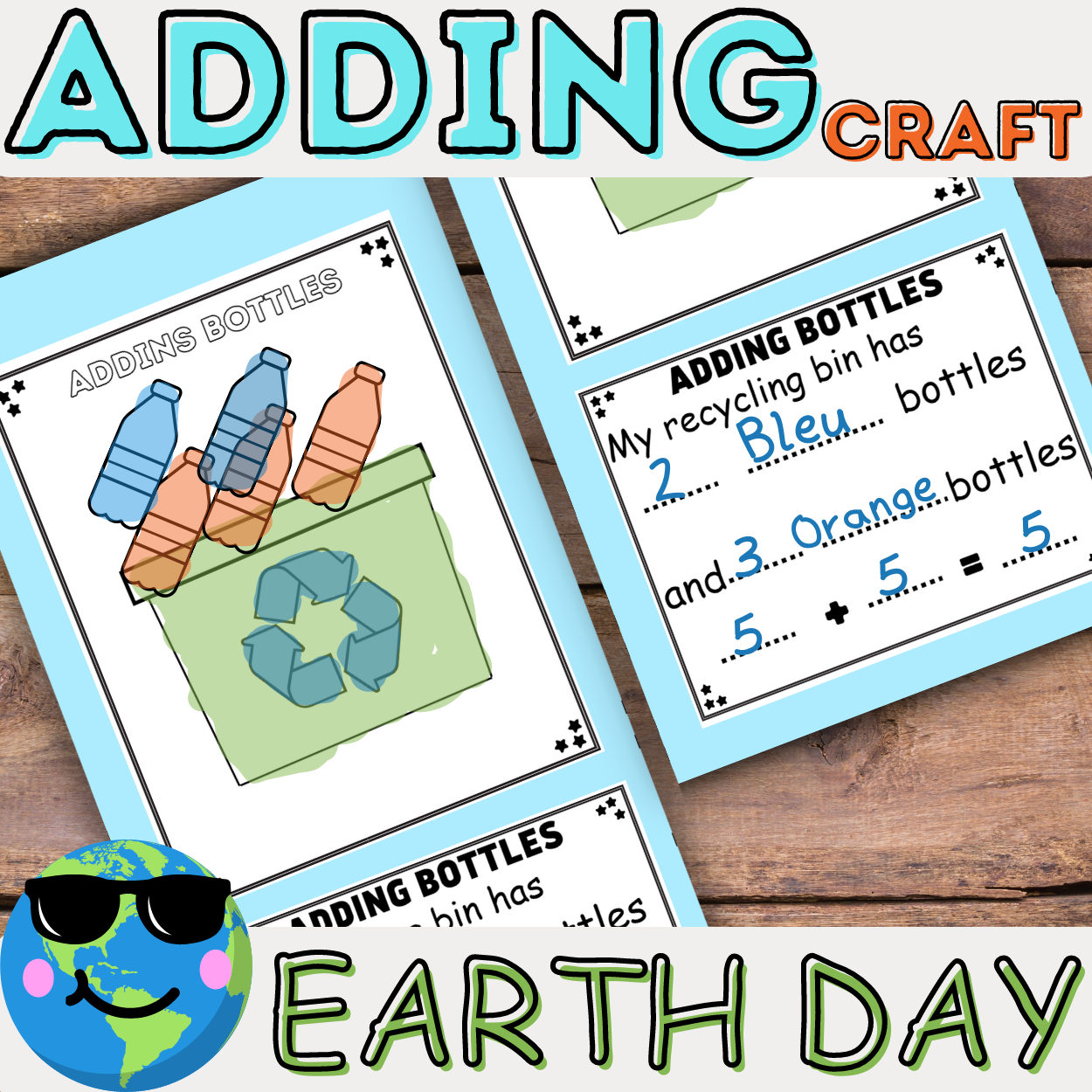 Earth Day Math Recycling Craft- Earth Day activity- Spring Math Craft ...