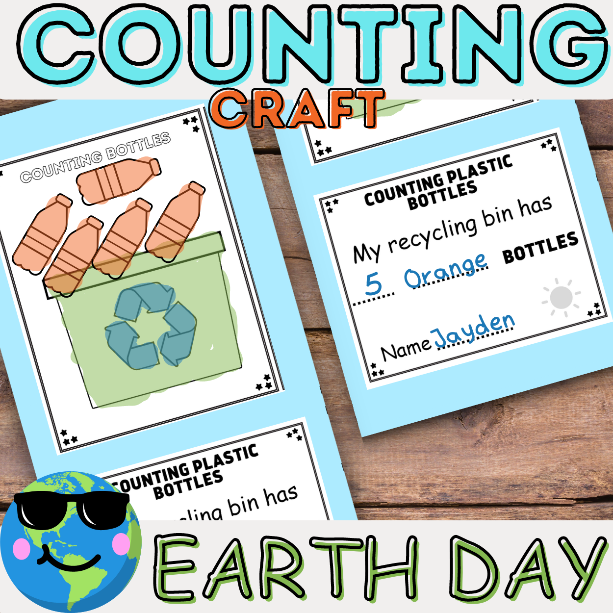 Earth Day Math Recycling Craft- Earth Day activity- Spring Math Craft ...