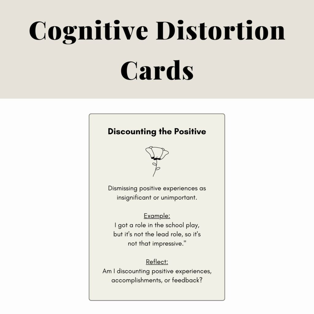 Cognitive distortion cards, thinking traps, cute simple botanical ...