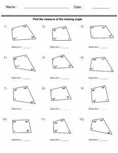 Find the measure of the missing angle - Quadrilaterals and Polygons ...