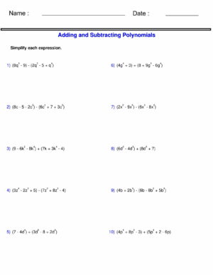 Adding and Subtracting Polynomials - 2 Polynomials | Made By Teachers