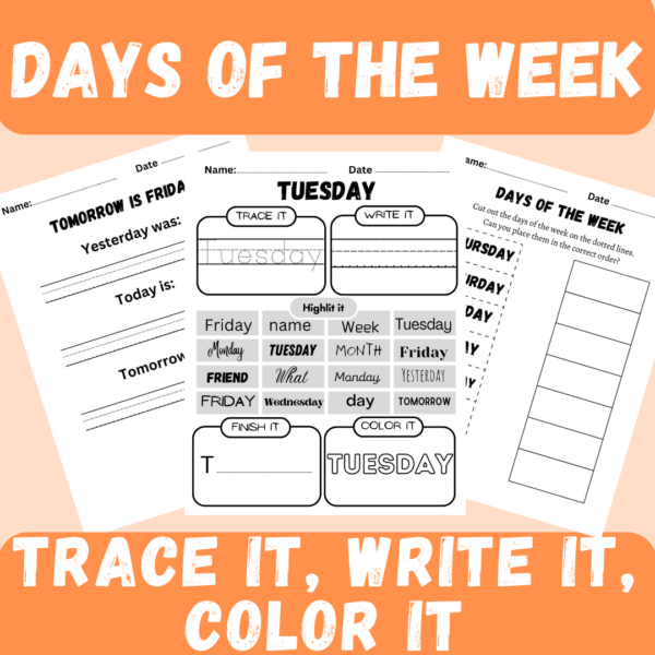 Days of the Week Worksheets | Made By Teachers