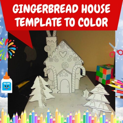 Build your own gingerbread house craft 3D: A Coloring craft | Made By ...