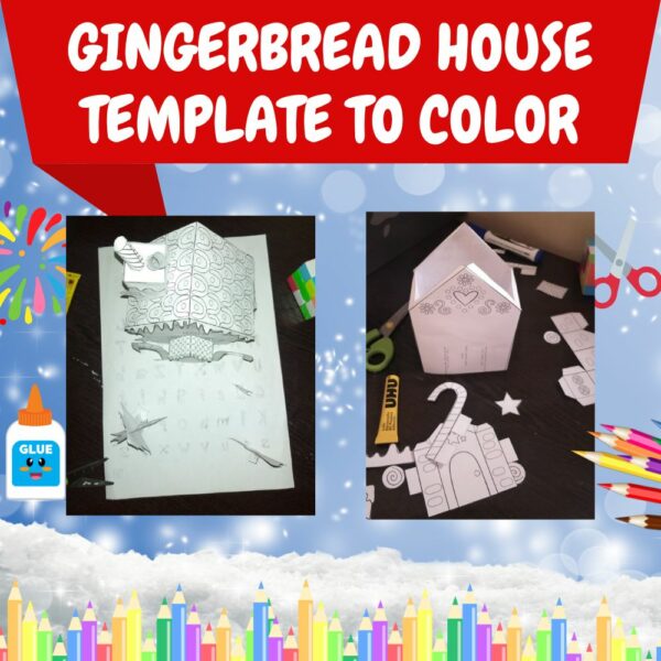 Build your own gingerbread house craft 3D: A Coloring craft | Made By ...