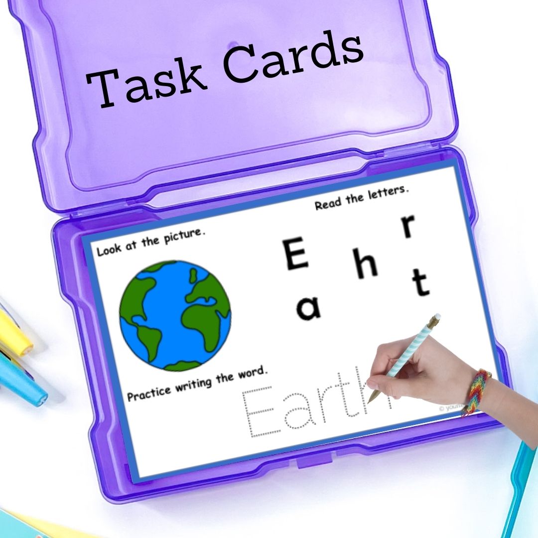 Earth Day Literacy Sight Word Worksheets with Task Cards | Made By Teachers