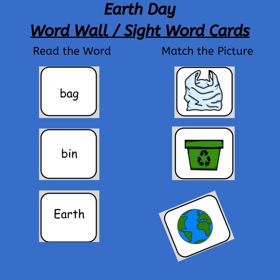 Earth Day Literacy Sight Word Worksheets with Task Cards | Made By Teachers