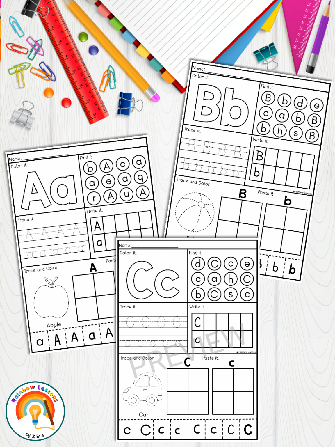Letter Review Worksheets | Alphabet Practice | Letter Recognition ...
