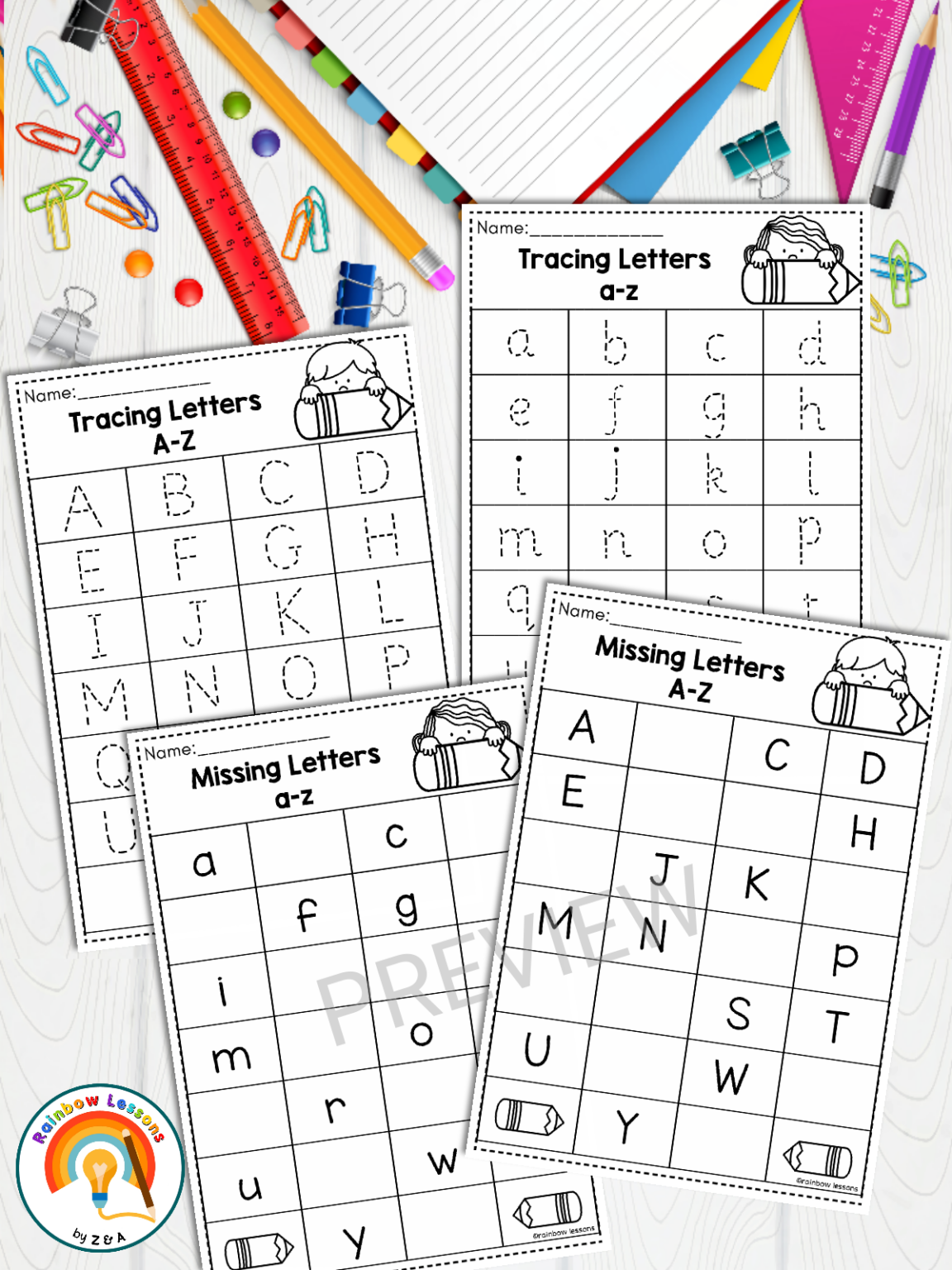 Letter Review Worksheets | Alphabet Practice | Letter Recognition ...