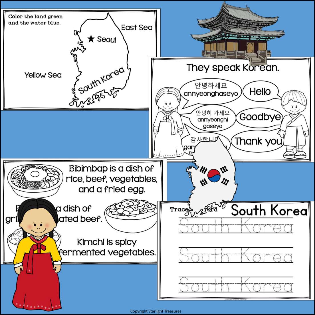 South Korea Mini Book for Early Readers - A Country Study | Made By ...