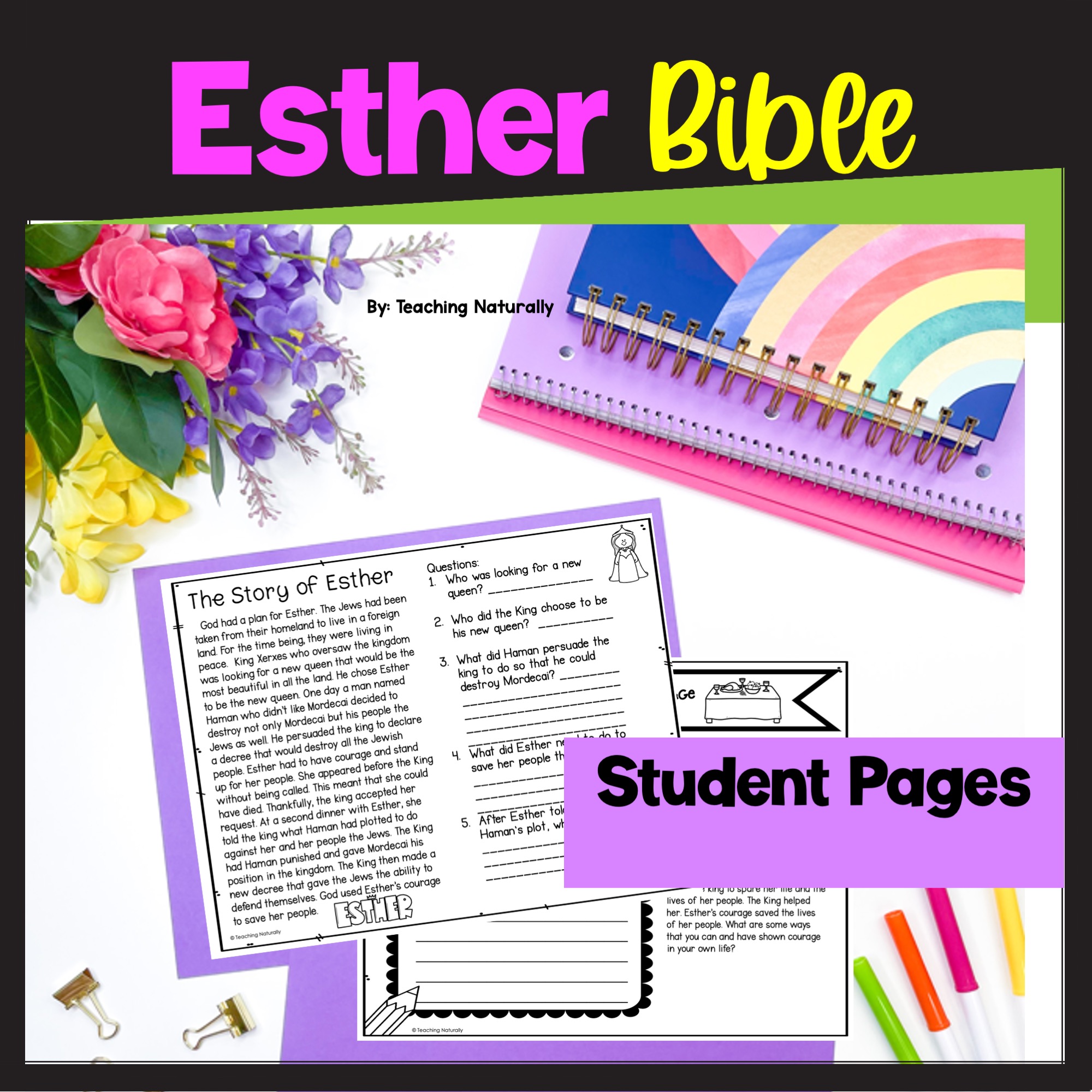 Esther Bible Lesson and Activities Courage 1st 2nd grade | Made By Teachers