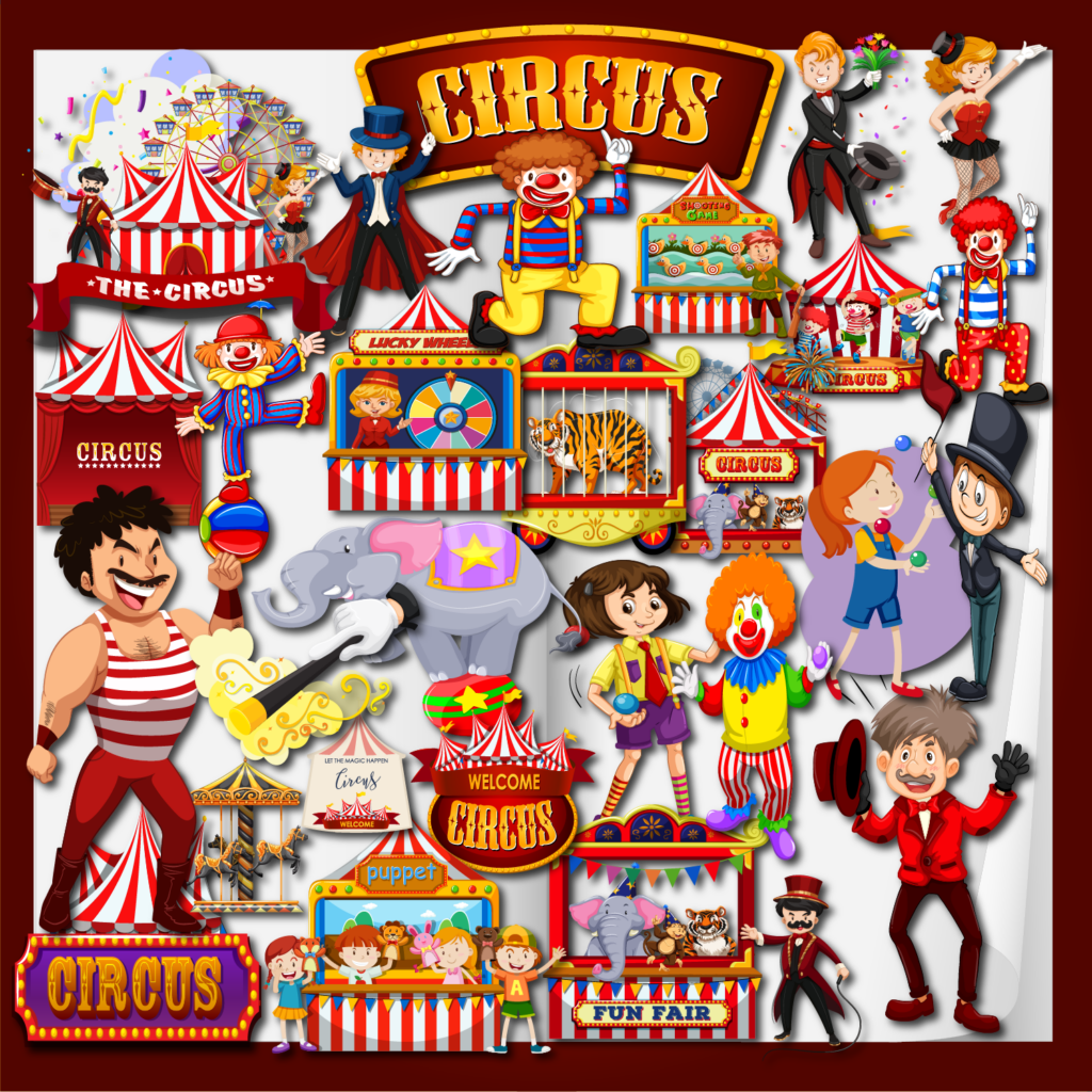 Circus Clowns Clip Art - Circus Clip Art - Clown Clipart - Carnival ...