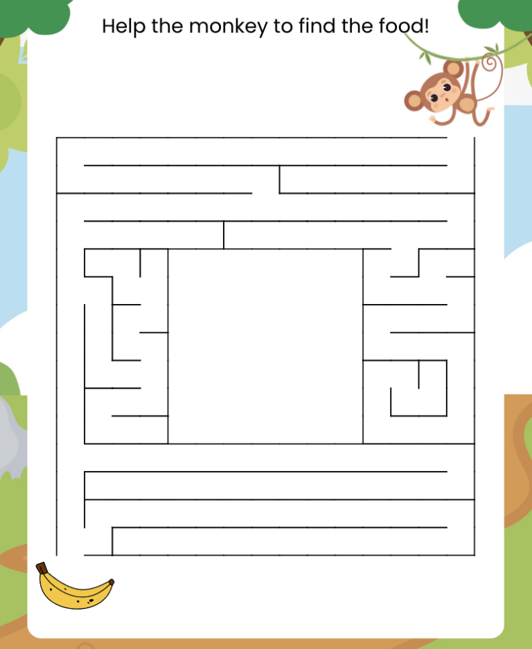 Animal Food Mazes for Kids - Fun and Educational Activity Book (EASY ...