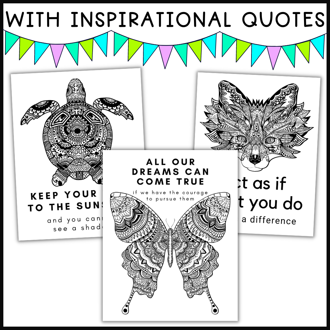 AVID Mandala Coloring Pages with Inspirational Quotes for SEL | Made By ...