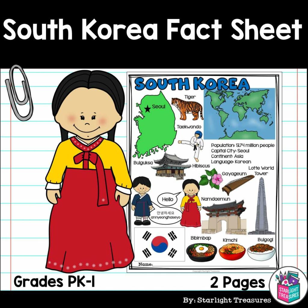 South Korea Fact Sheet for Early Readers - A Country Study | Made By ...