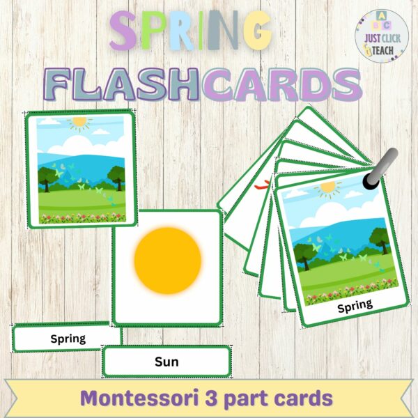 FREE Spring Vocabulary Flashcards, Montessori 3-Part cards|ESL ...