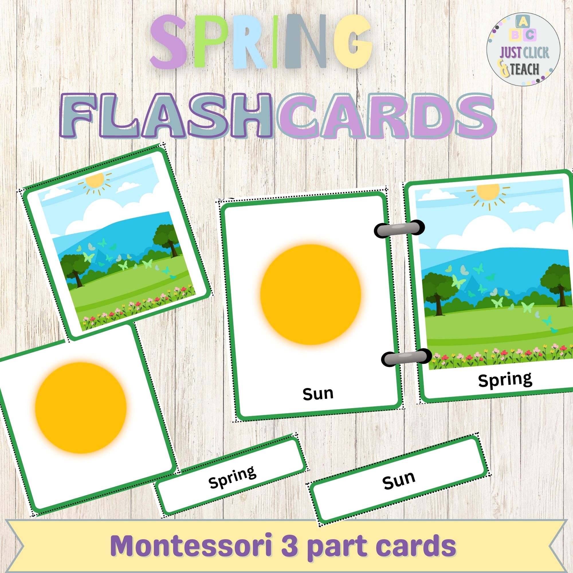 FREE Spring Vocabulary Flashcards, Montessori 3-Part cards|ESL ...