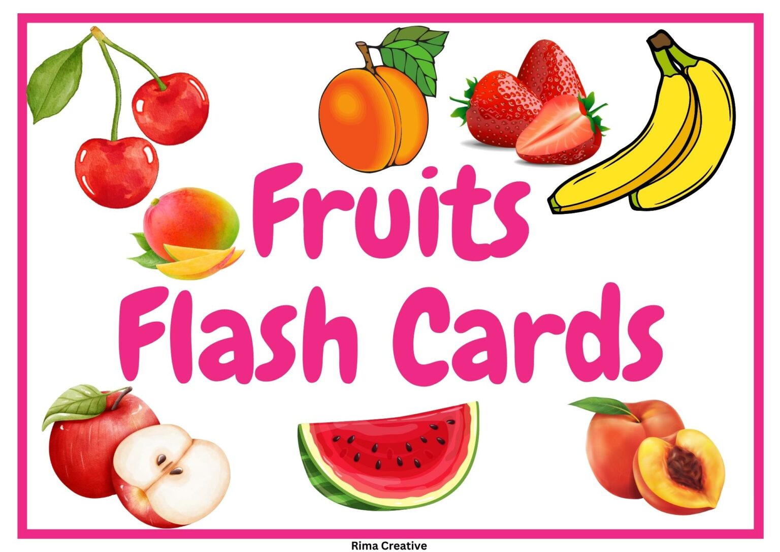 Fruits Flash Cards 30 Types | Made By Teachers