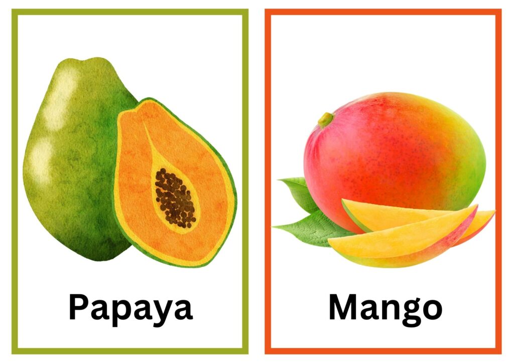 Fruits Flash Cards 30 Types | Made By Teachers