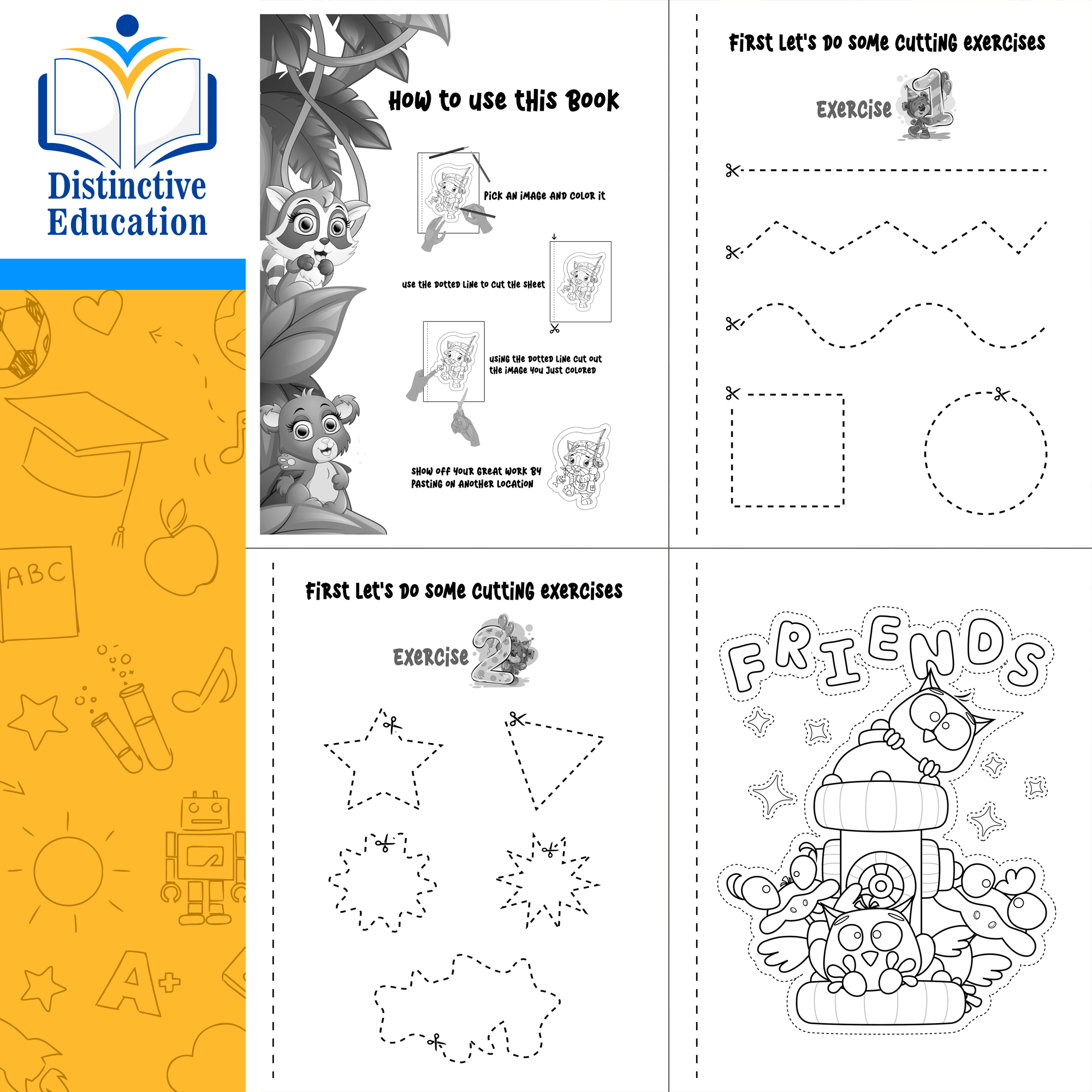Animal Scissor Skills: 40 high quality images pages I Coloring book ...