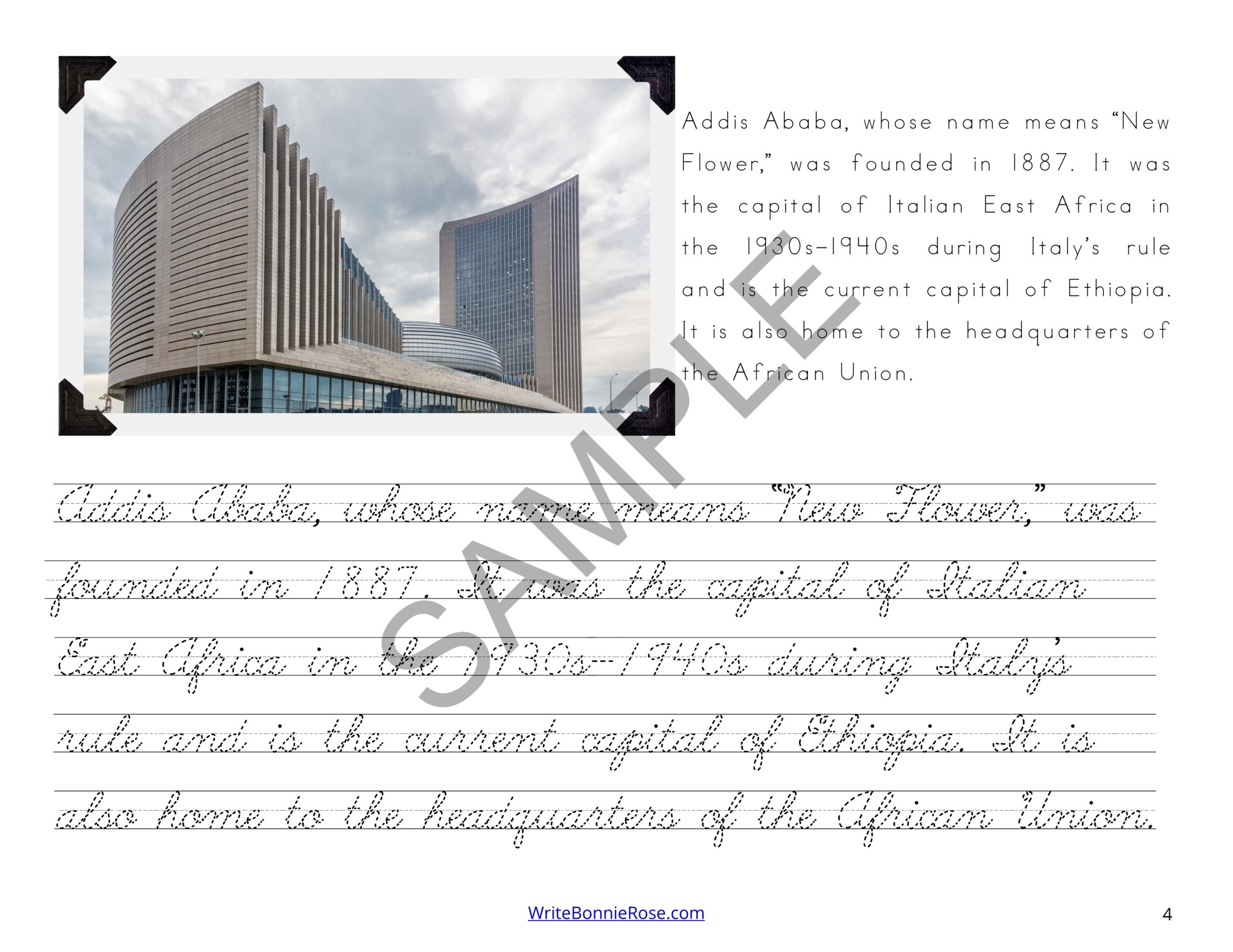 My Book About Ethiopia with Cursive Copywork | Made By Teachers