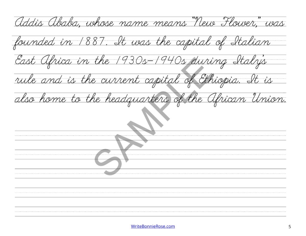 My Book About Ethiopia with Cursive Copywork | Made By Teachers