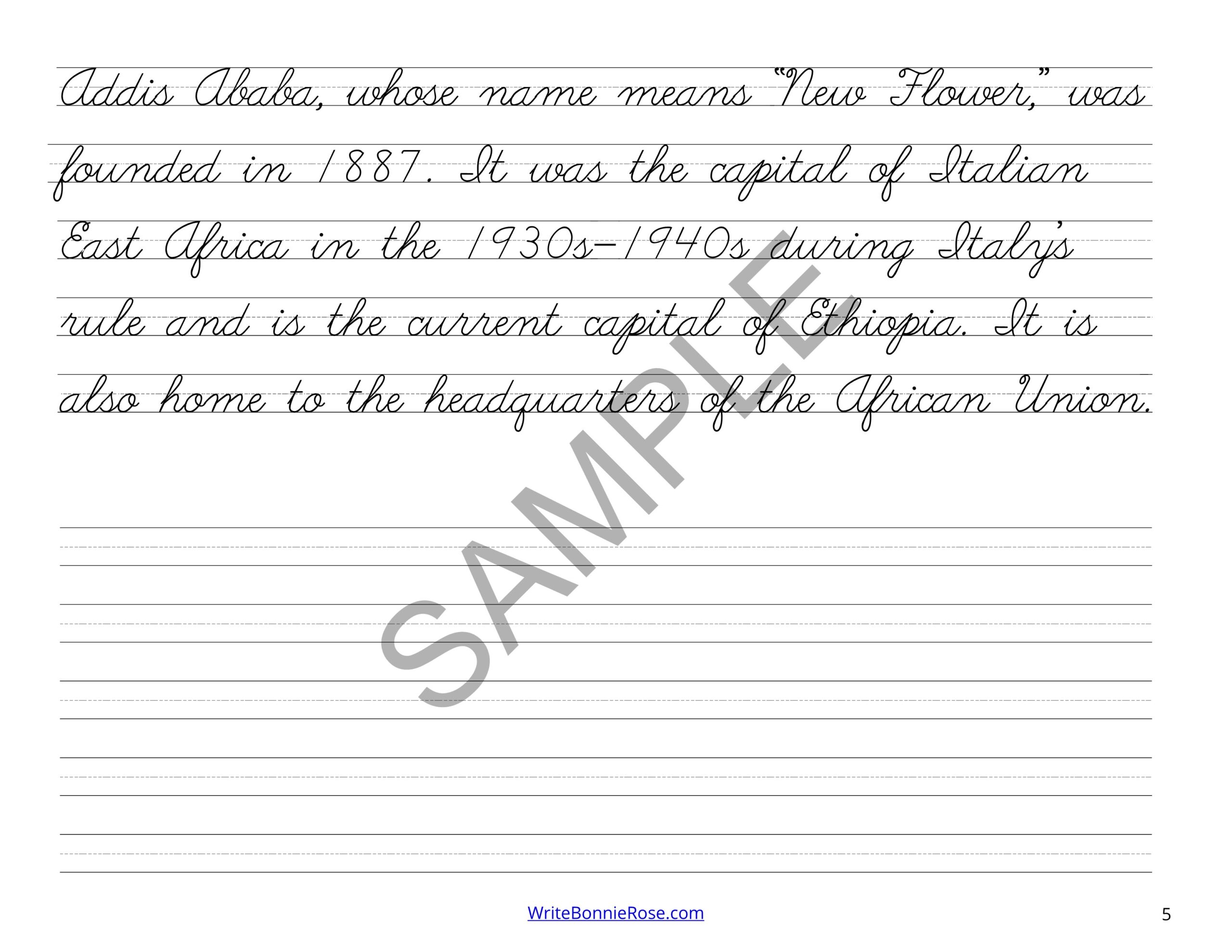 My Book About Ethiopia with Cursive Copywork | Made By Teachers