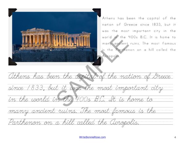 My Book About Greece with Cursive Copywork | Made By Teachers