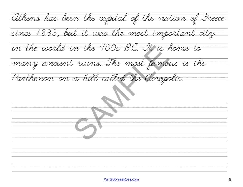 My Book About Greece with Cursive Copywork | Made By Teachers