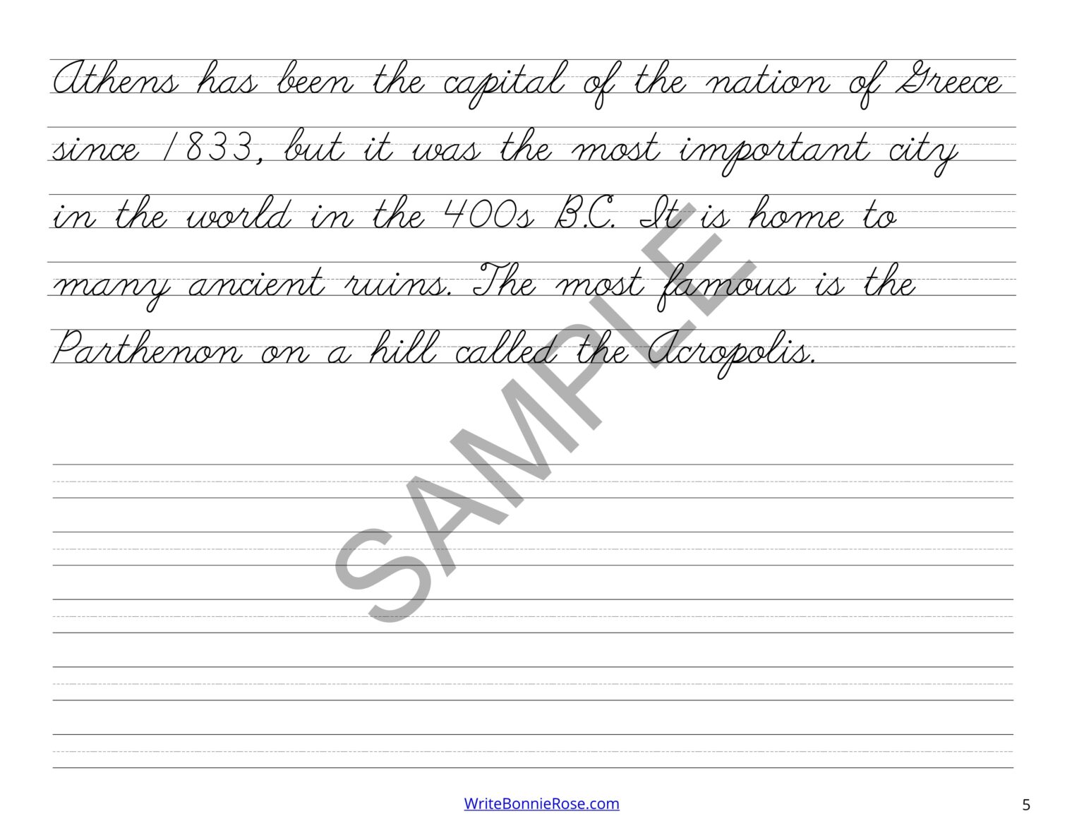 My Book About Greece with Cursive Copywork | Made By Teachers