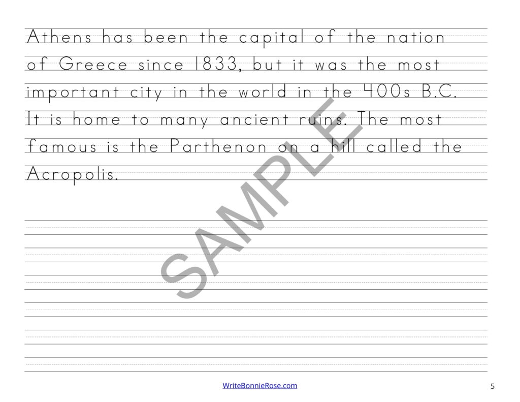 My Book About Greece with Print Copywork | Made By Teachers