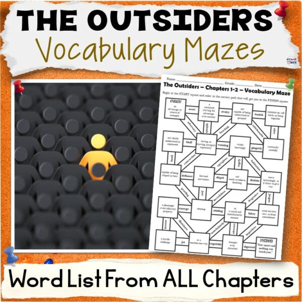 The Outsiders Vocabulary Mazes - ALL Chapters Print and Digital ...