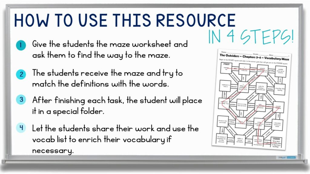 The Outsiders Vocabulary Mazes - ALL Chapters Print and Digital ...