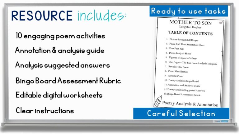 Poetry Lesson - Mother to Son by Langston Hughes - Print and Digital ...