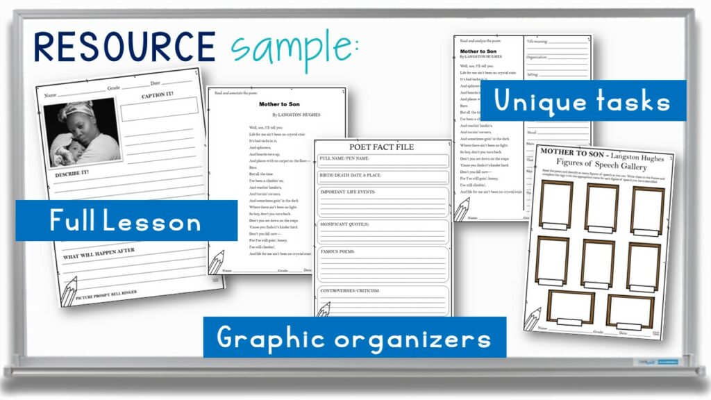 Poetry Lesson - Mother to Son by Langston Hughes - Print and Digital ...