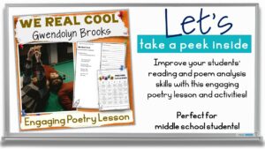 Poetry Lesson - We Real Cool by Gwendolyn Brooks - Print and Digital ...