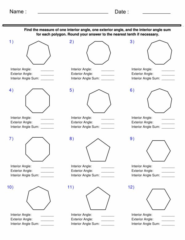 Find the measure of one interior angle -Quadrilaterals and Polygons ...