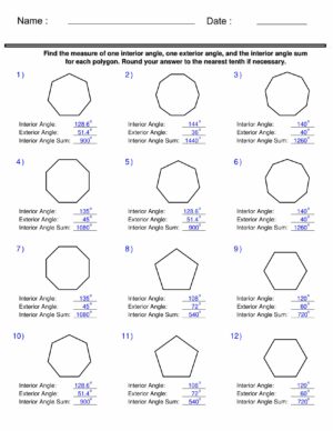 Find the measure of one interior angle -Quadrilaterals and Polygons ...