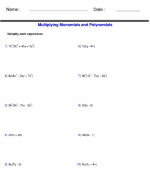Multiplying Monomials and Polynomials - pre-algebra | Made By Teachers