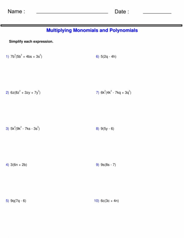 Multiplying Monomials and Polynomials - pre-algebra | Made By Teachers