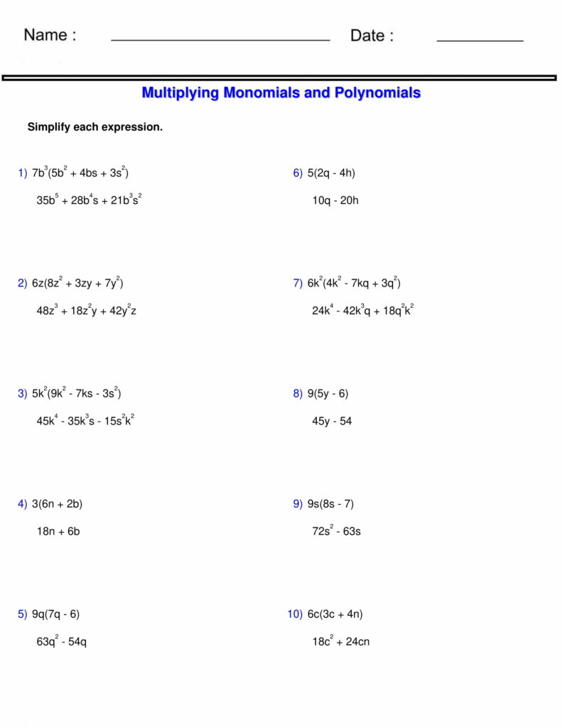 Multiplying Monomials and Polynomials - pre-algebra | Made By Teachers