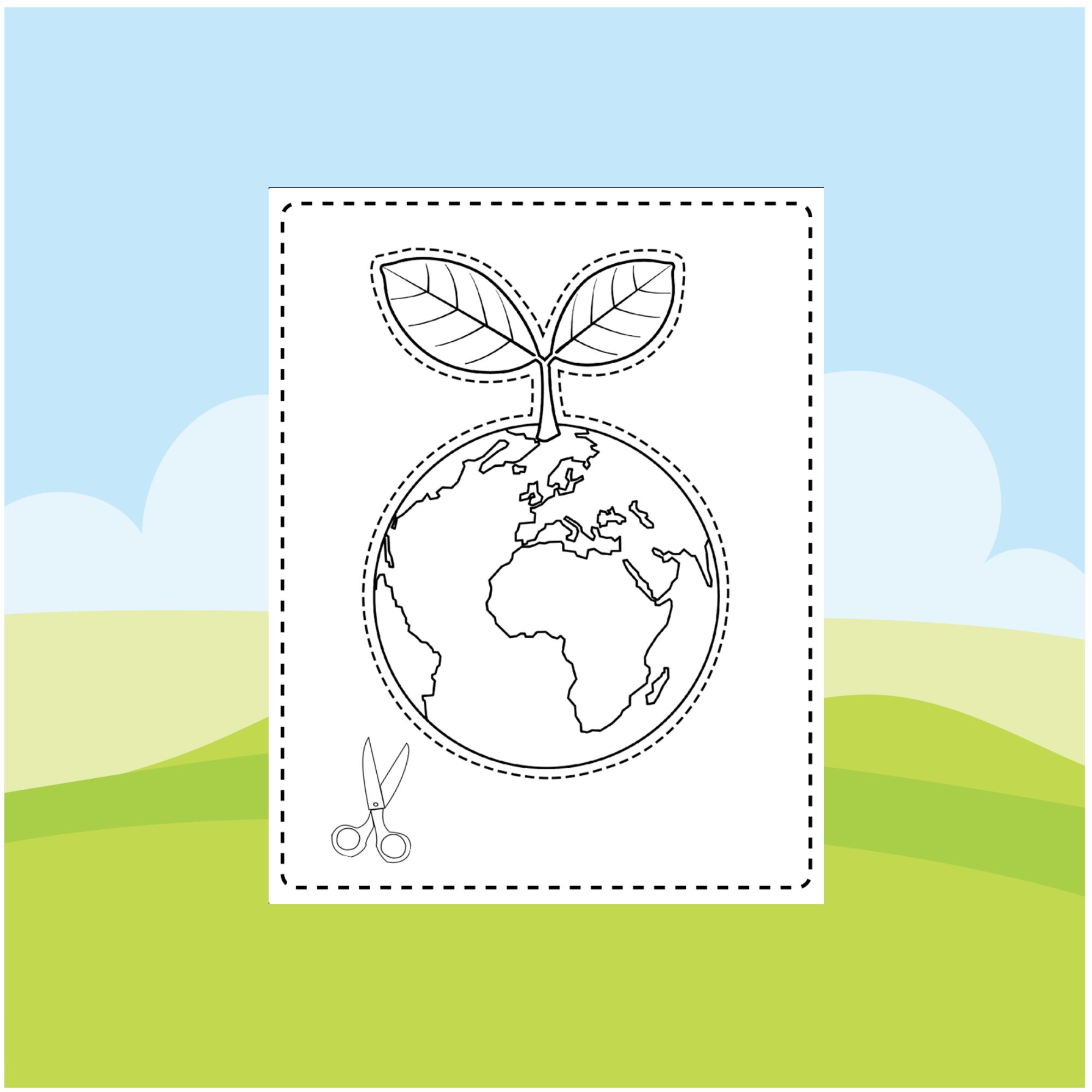 Printable Earth Dat Cut & Paste | Scissor Skills Glue - Fun April ...