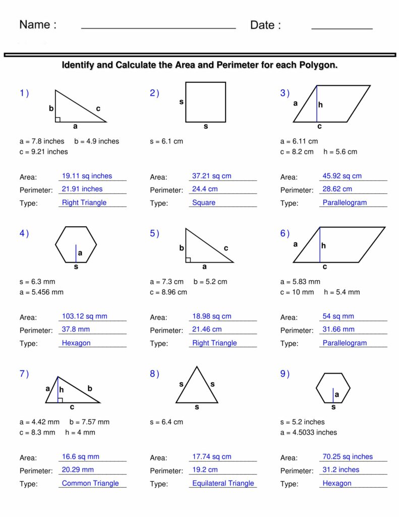 Area and Perimeter Using Various Polygons - Quadrilaterals and Polygons ...