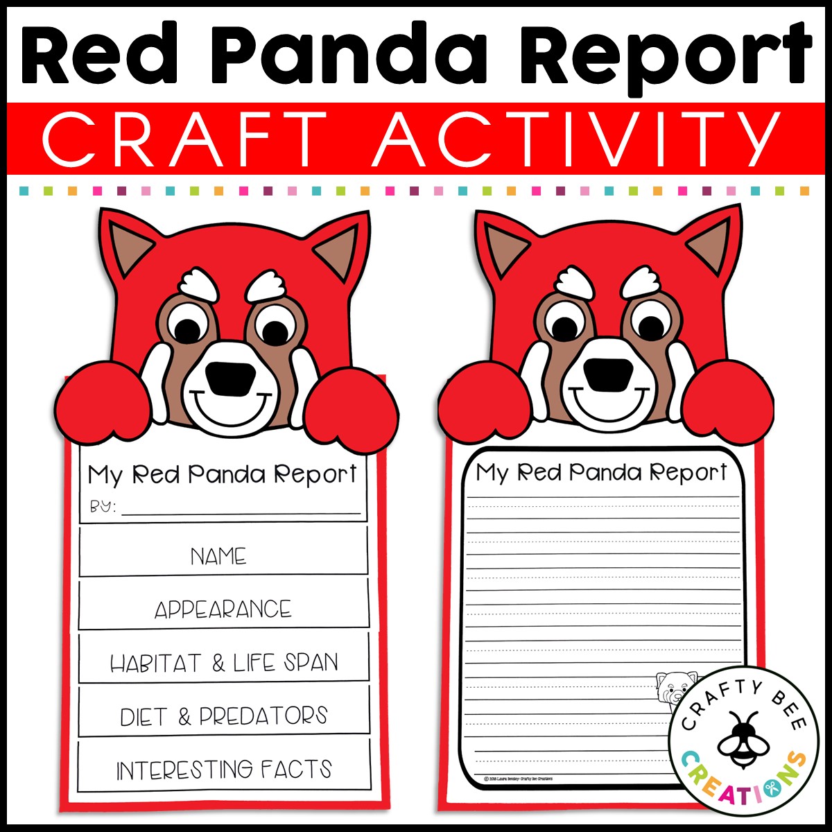 Red Panda Craft Activity | Animal Research Reports | Forest Animals ...