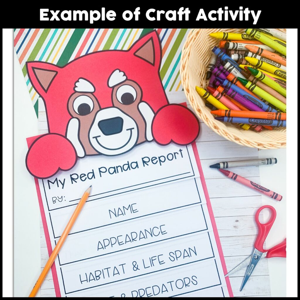 Red Panda Craft Activity | Animal Research Reports | Forest Animals ...