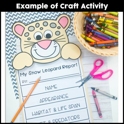 Snow Leopard Craft Activity | Animal Research Reports | Forest Animals ...