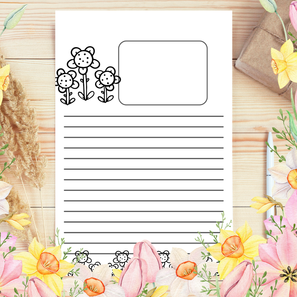 Spring Writing Paper With Lines,Spring Flower Writing Paper | Made By ...