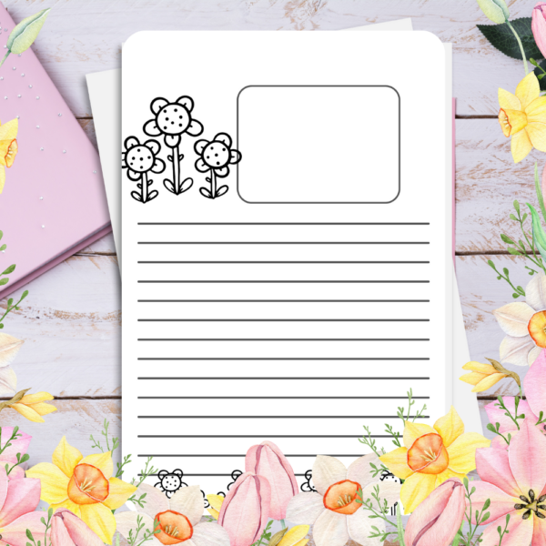 Spring Writing Paper With Lines,Spring Flower Writing Paper | Made By ...