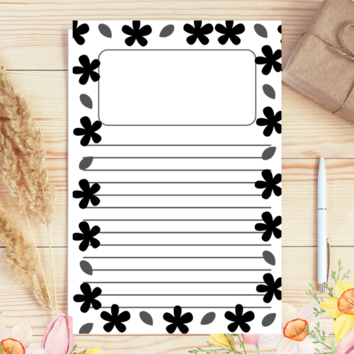 earth day 2023 Spring Writing Paper With Lines,Spring Flower Writing ...