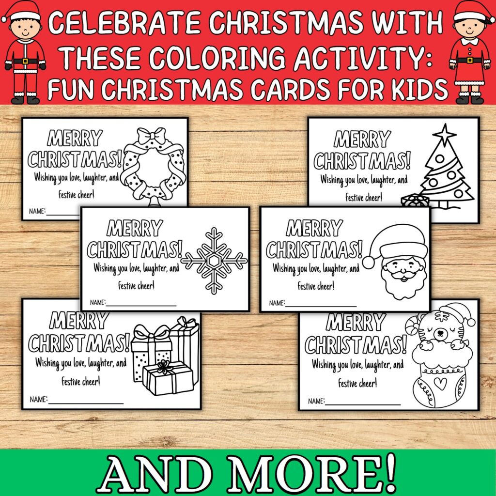 Celebrate The Christmas with Fun and Engaging Coloring Cards For Kids ...