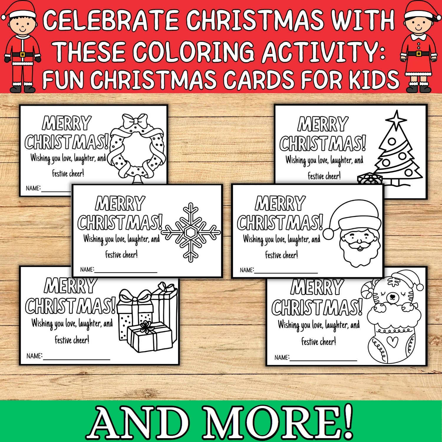 Celebrate The Christmas with Fun and Engaging Coloring Cards For Kids ...